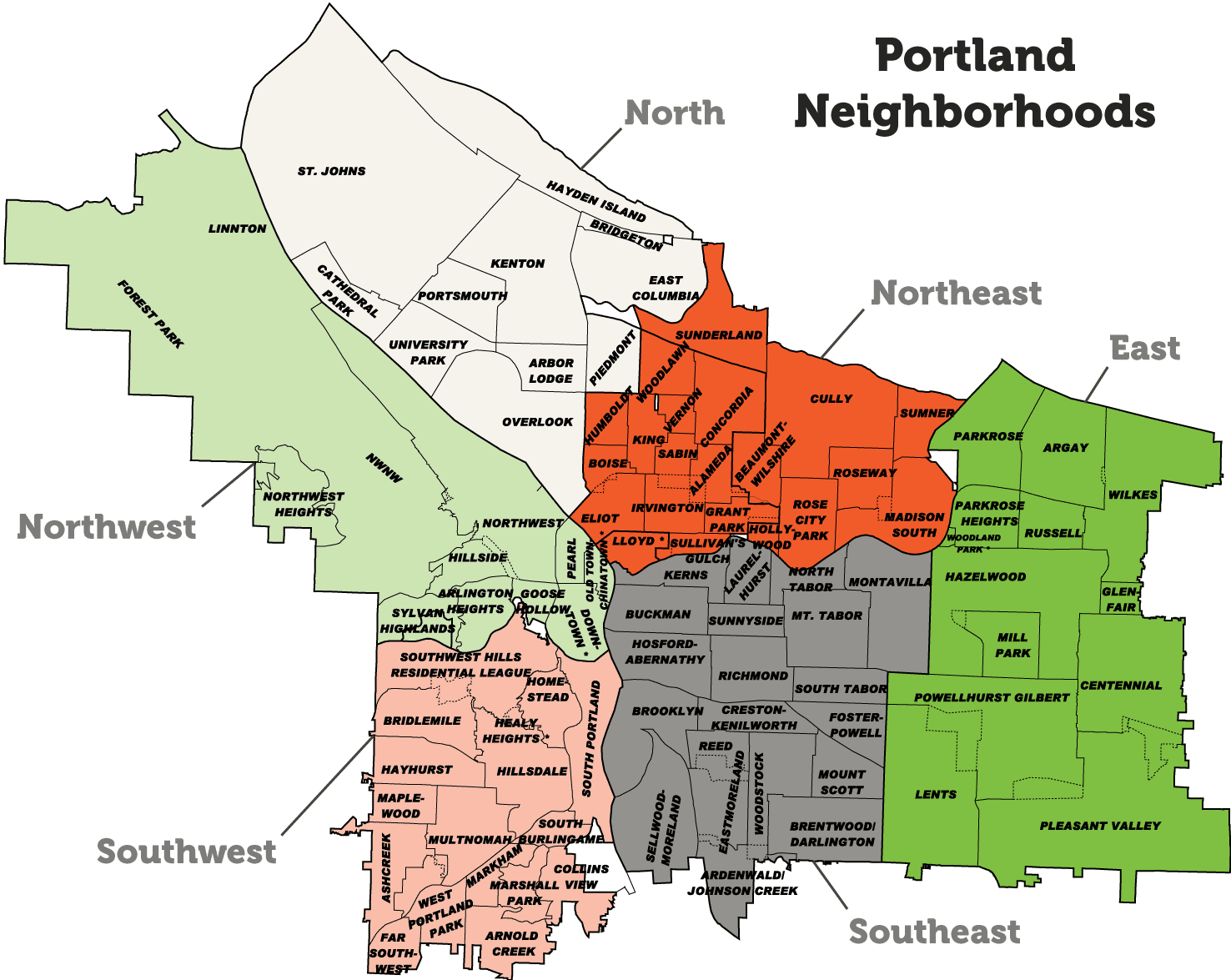 Map Of Ne Portland Oregon